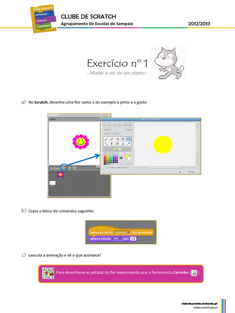 Scratch Club Exercises - Change Color, Move, Follow Mouse | PDF | Swift ...