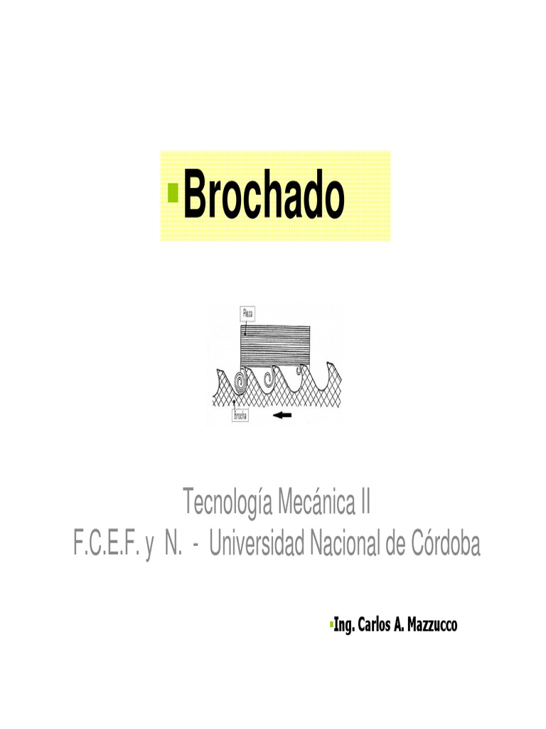 Tecnología de brochado: operación, herramientas y máquinas | PDF ...