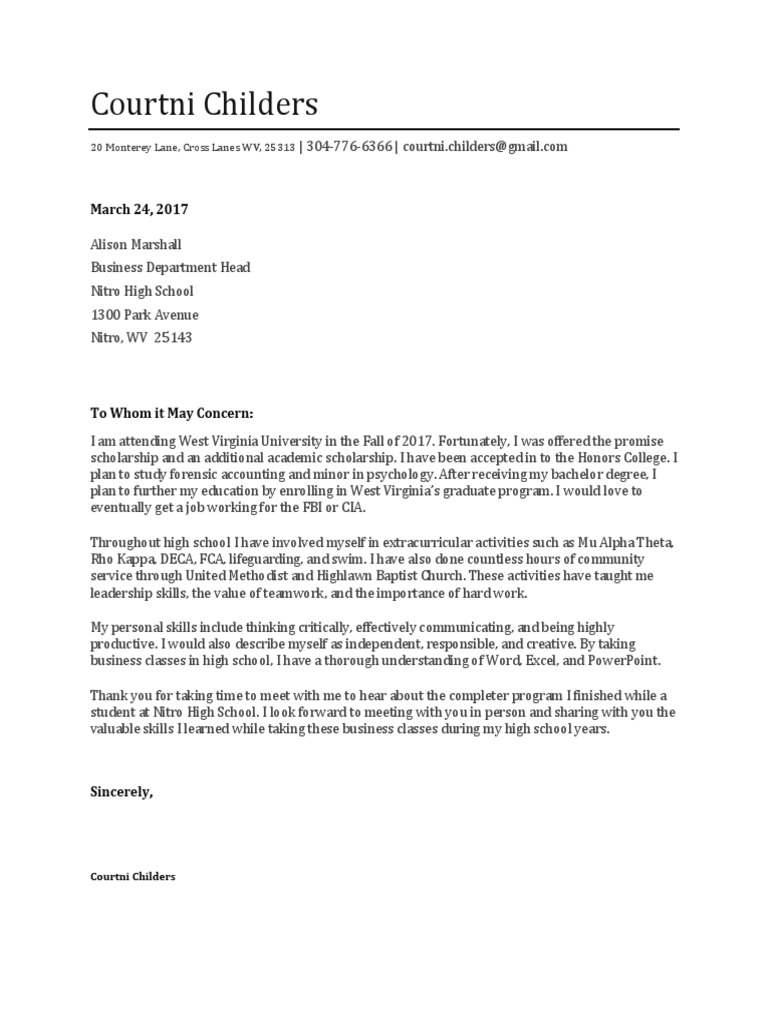 Completer Portfolio Letter of Intro | PDF