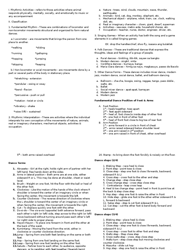 Rhythmic Activities Pdf Dances Waltzes