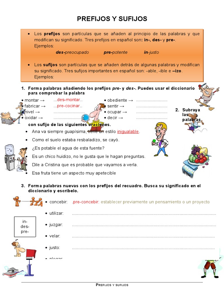 Prefijos y Sufijos | PDF | Idiomas