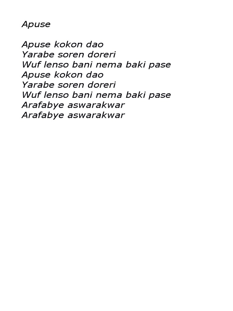 Judul Lagu Apuse | PDF