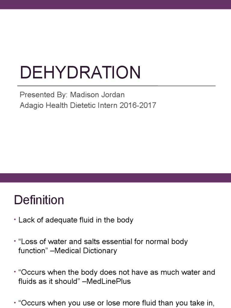 Understanding Dehydration: Causes & Types | PDF
