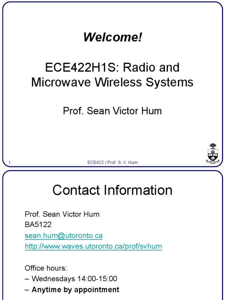 Ece 422 Intro | PDF | Antenna (Radio) | Radio