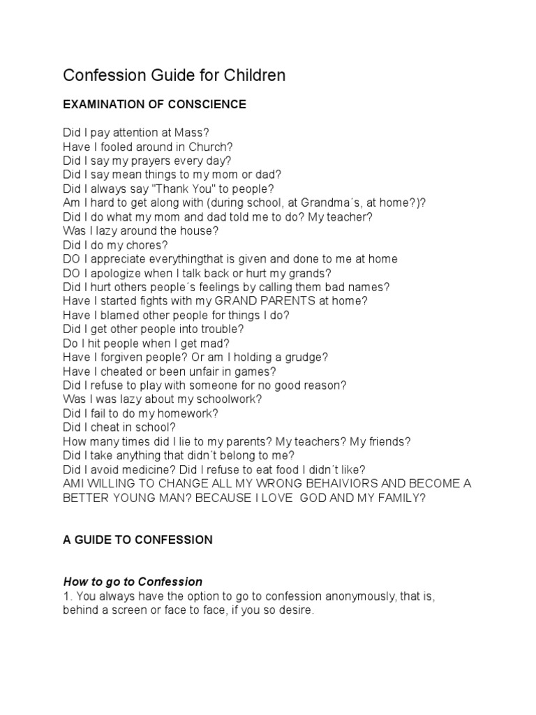 Catholic Confession Guide