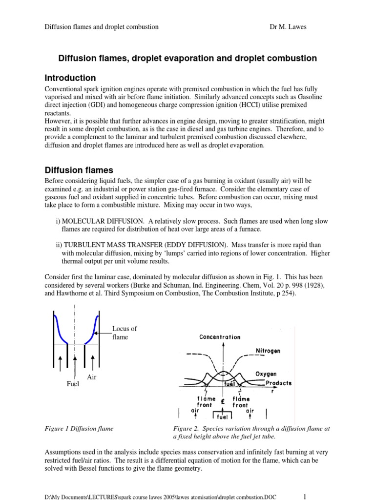 Droplet Combustion | PDF | Combustion | Evaporation
