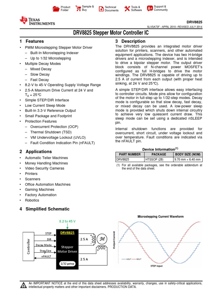 drv8825 PDF | PDF | Capacitor | Power Supply