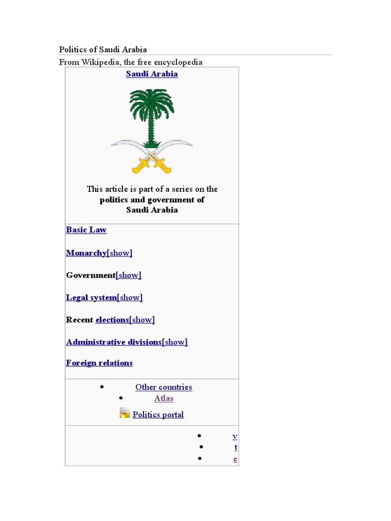 Politics of Saudi Arabia Explained | PDF | House Of Saud | Saudi Arabia