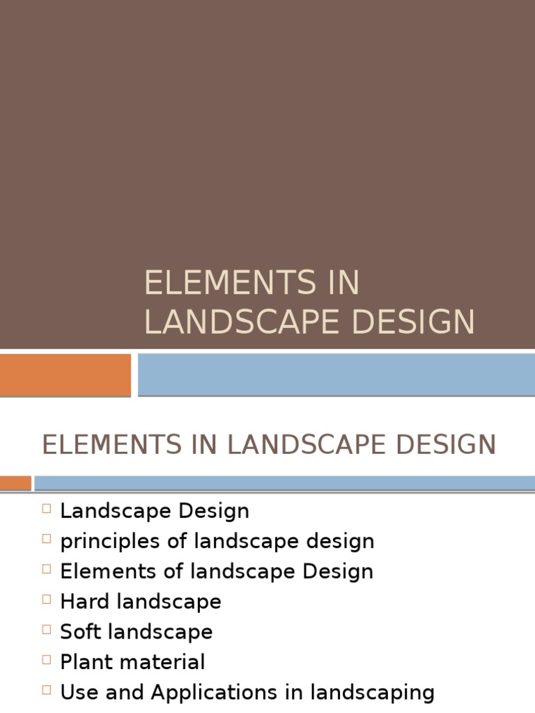 Key Elements of Landscape Design | PDF | Mountains | Water