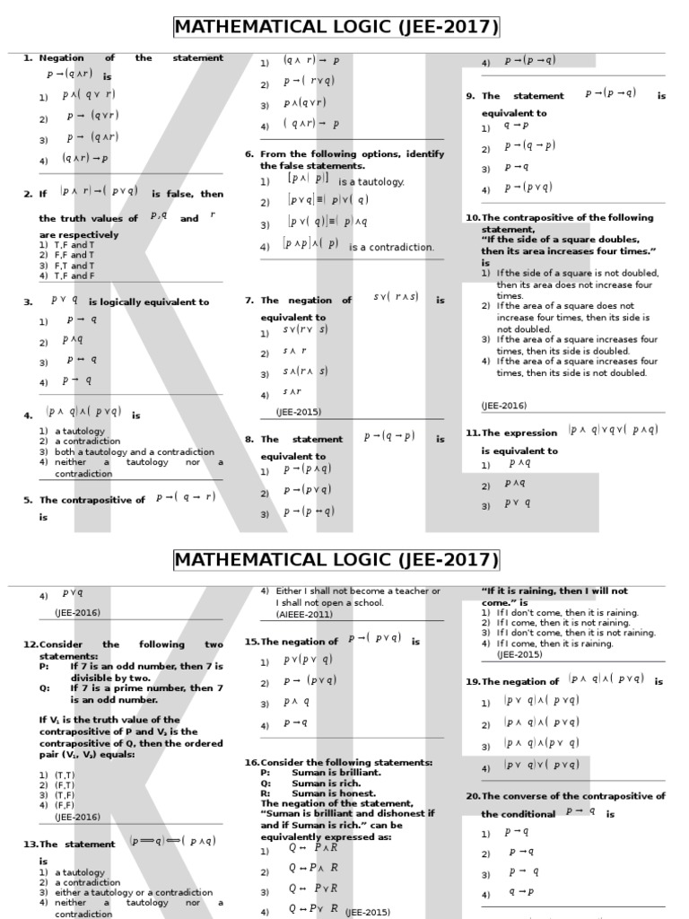Mathematical Logic | PDF | Contradiction | Logical Consequence