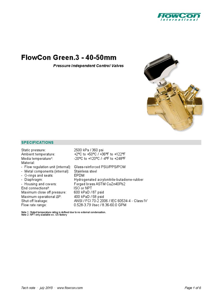 FlowCon Green3pdf | PDF | Valve | Switch