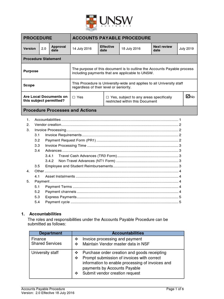 Accounts Payable Procedure | PDF | Accounts Payable | Invoice