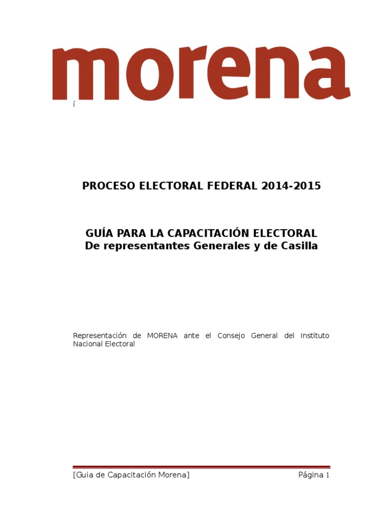 Guia de Capacitacion para RG y RC | PDF | Votación | Político independiente