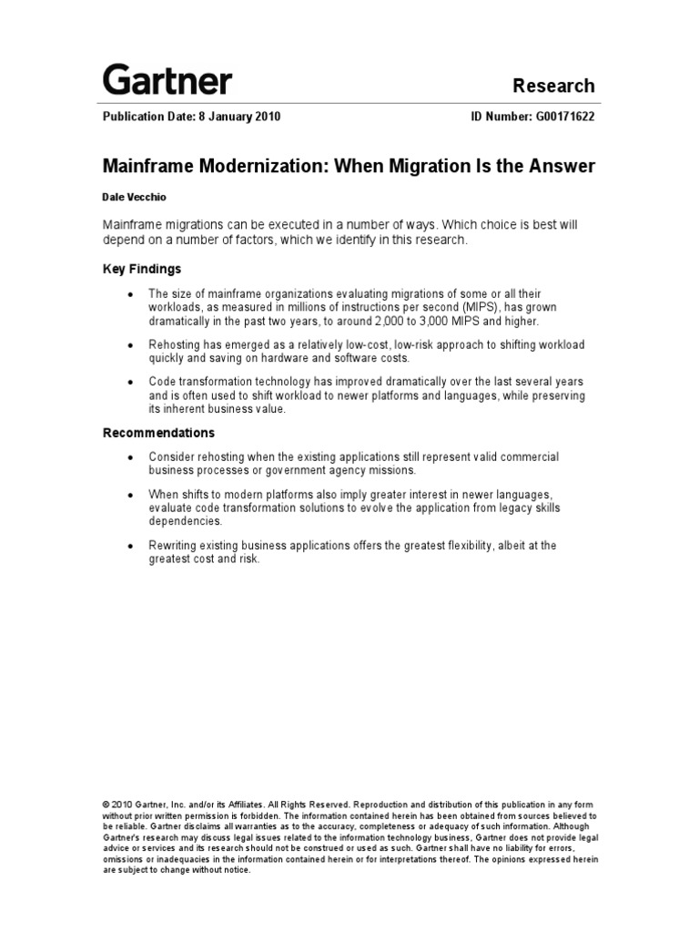 Gartner Research Mainframe Modernization | PDF | Linux | Mainframe Computer