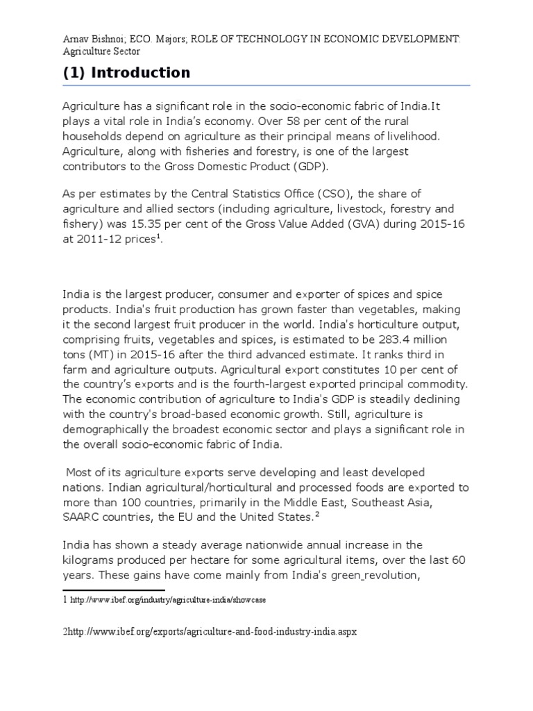 Role of Technology in Economic Development | PDF | Green Revolution ...