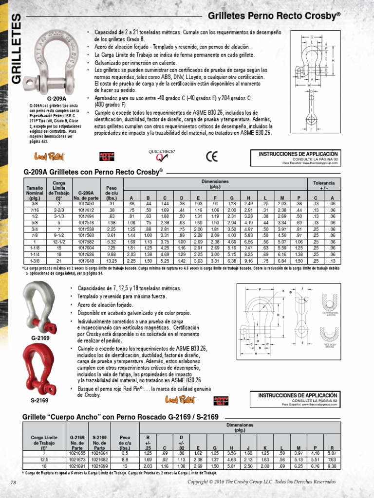 78 - Grillete G-209A | PDF | Metalurgia | Industrias