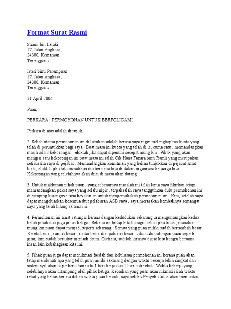 Format Surat Rasmi | PDF