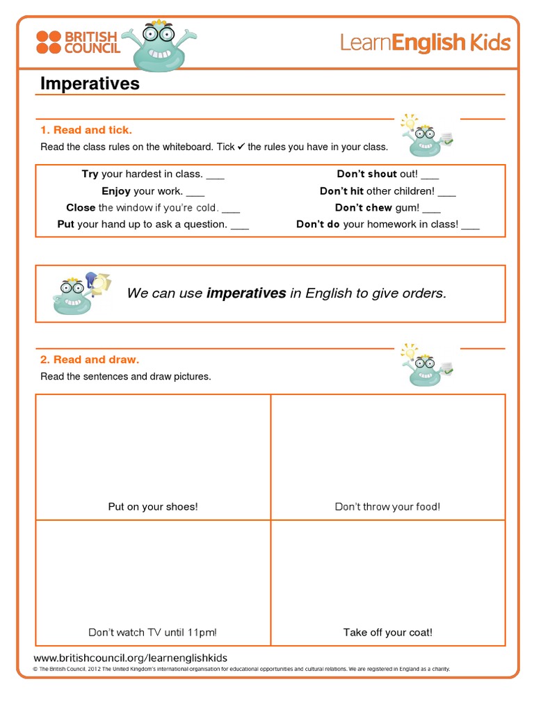 Grammar Games Imperatives Worksheet | PDF