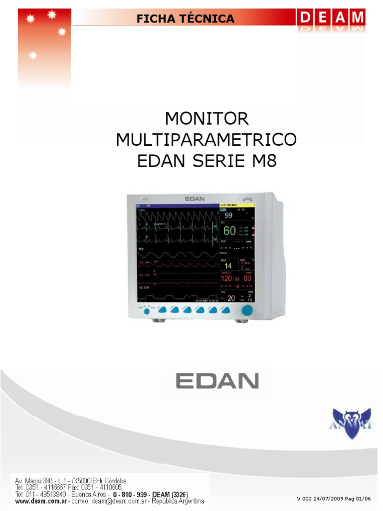 Edan M8 | PDF | Electrocardiografia | Especialidades Medicas