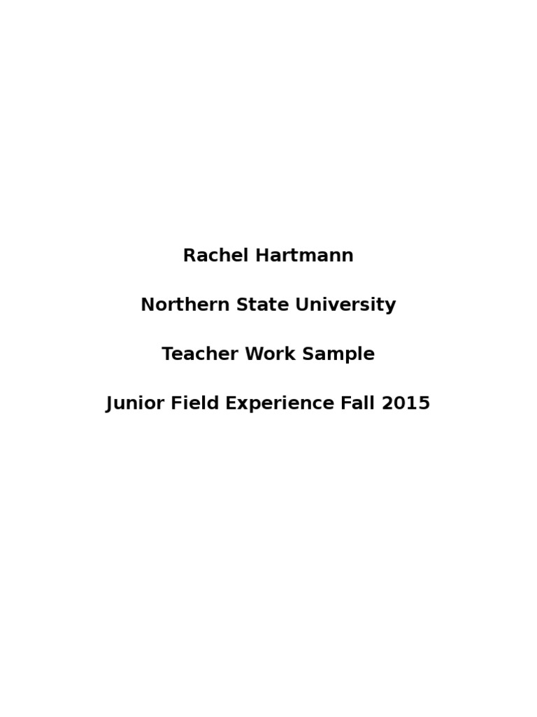 Teacher Work Sample | PDF | Educational Assessment | Teaching