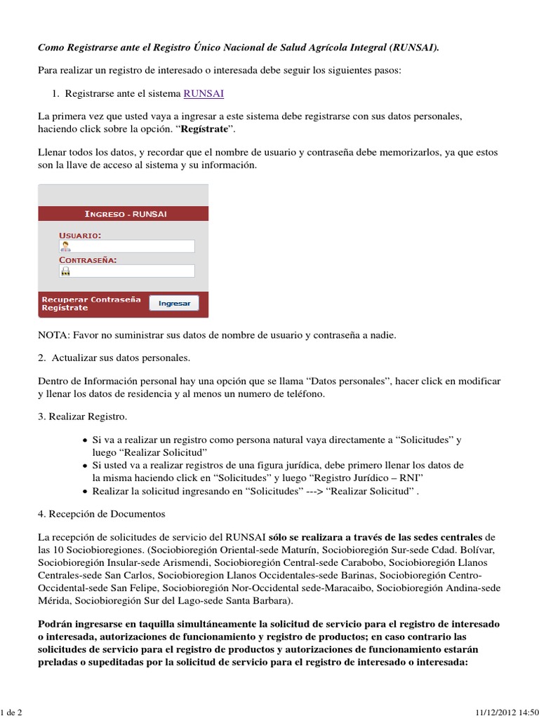 Registro Insai PDF | PDF | Contraseña | Science