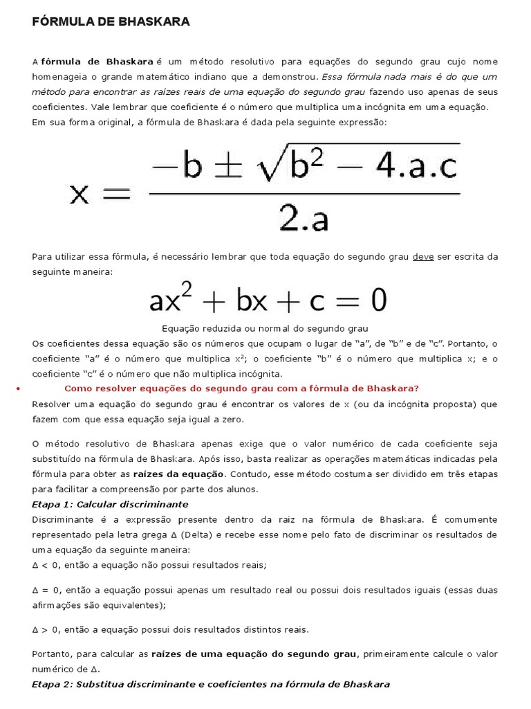 Fórmula de Bhaskara | Triangle | Quadratic Equation