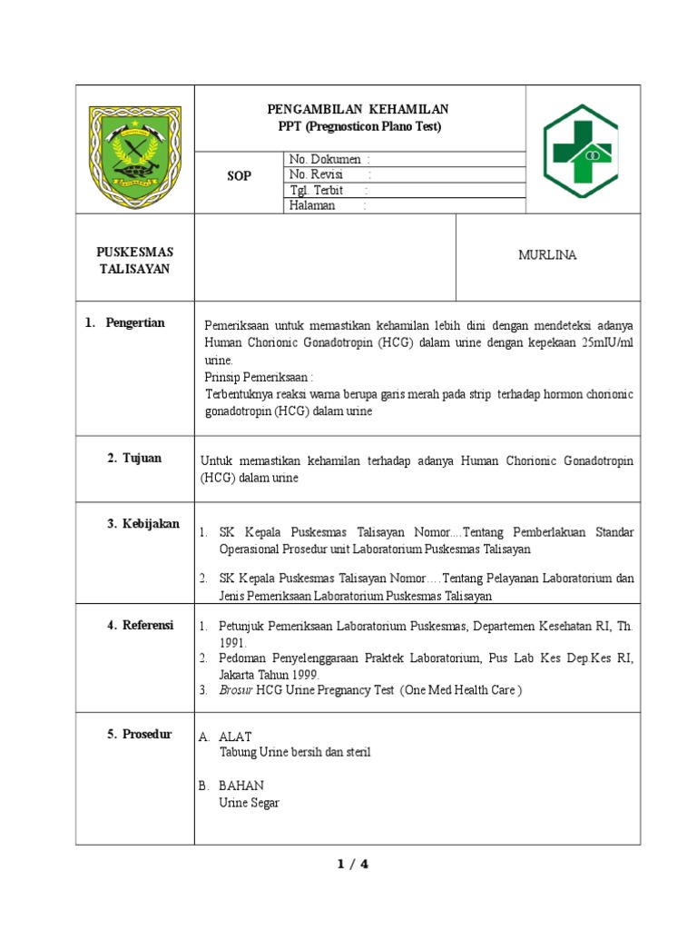 SOP Pemeriksaan Kehamilan | PDF