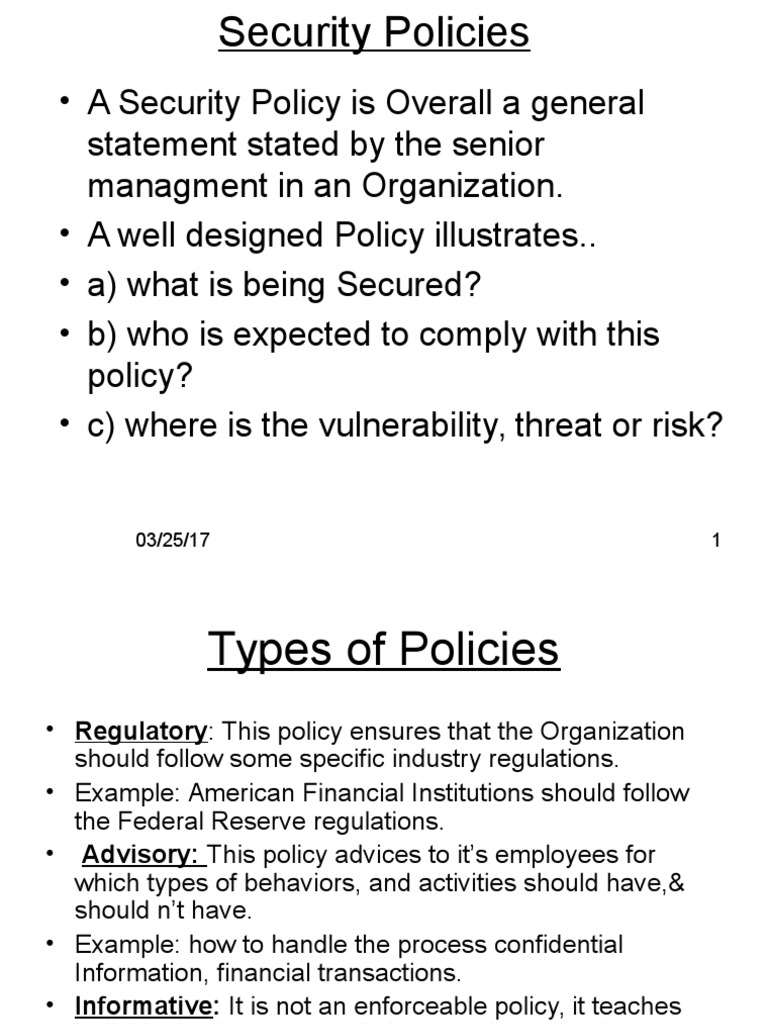Types of Security Policies Explained | PDF | Computer Security | Security