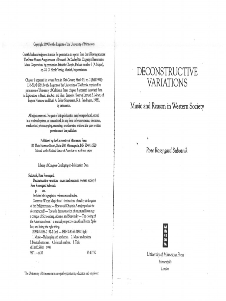 Subotnik 1996 Dec Structural Listening PDF | PDF