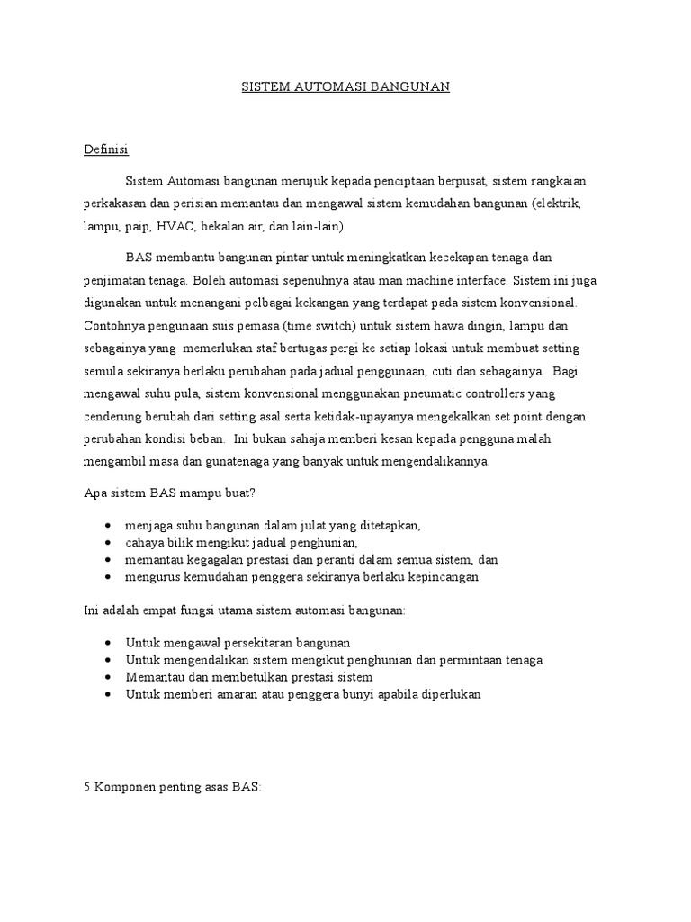 Sistem Automasi Bangunan | PDF