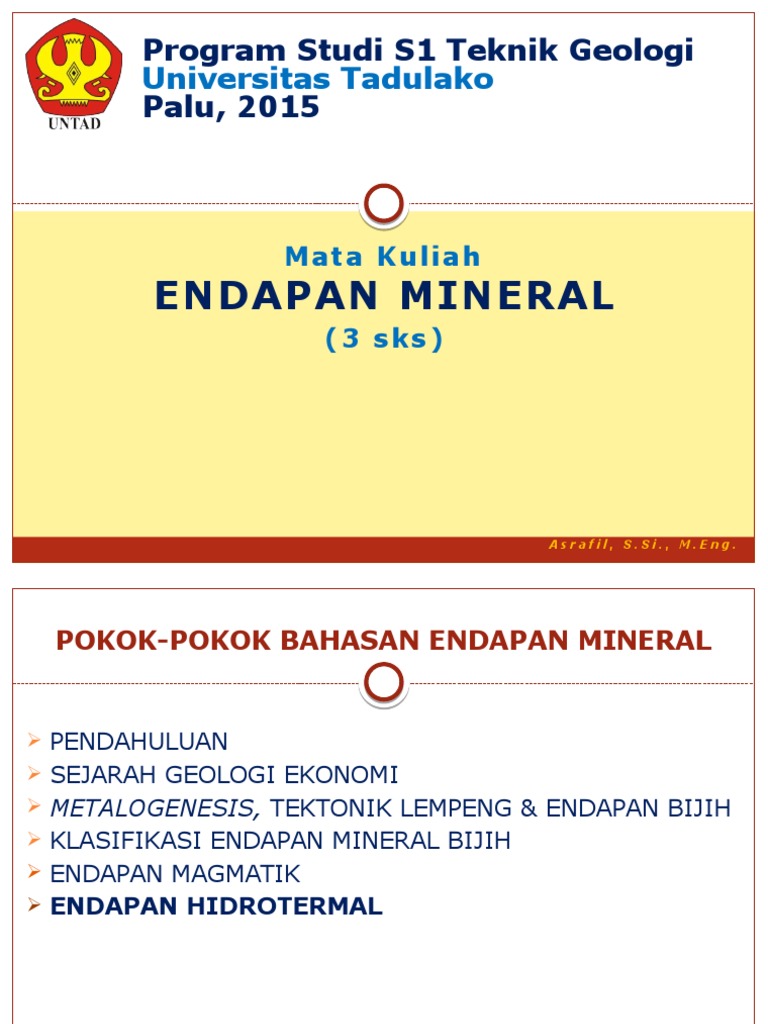 06.kuliah Endapan Hidrotermal | PDF | Ilmu Sosial | Sains & Matematika