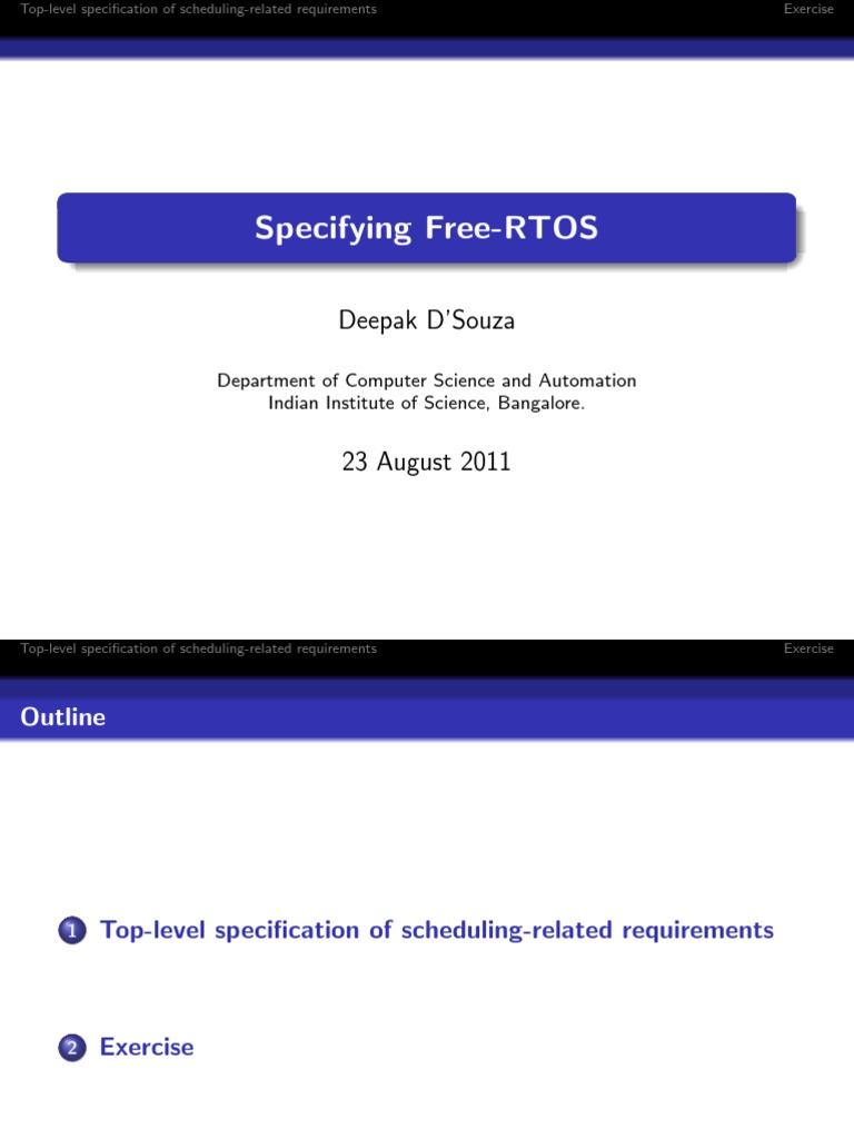 RTOS Specification | PDF | Scheduling (Computing) | Specification (Technical Standard)