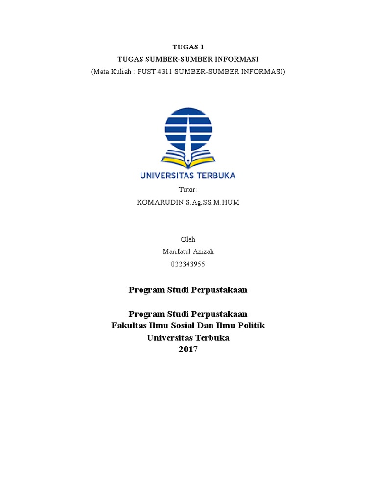 Tugas 1. Sumber-Sumber Informasi | PDF