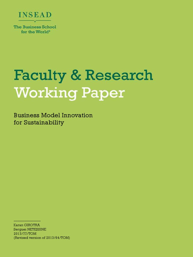 Business Model Innovation For Sustainability Pdf Pdf