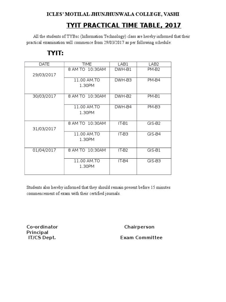 Tyit Sem6 Practical TT | PDF