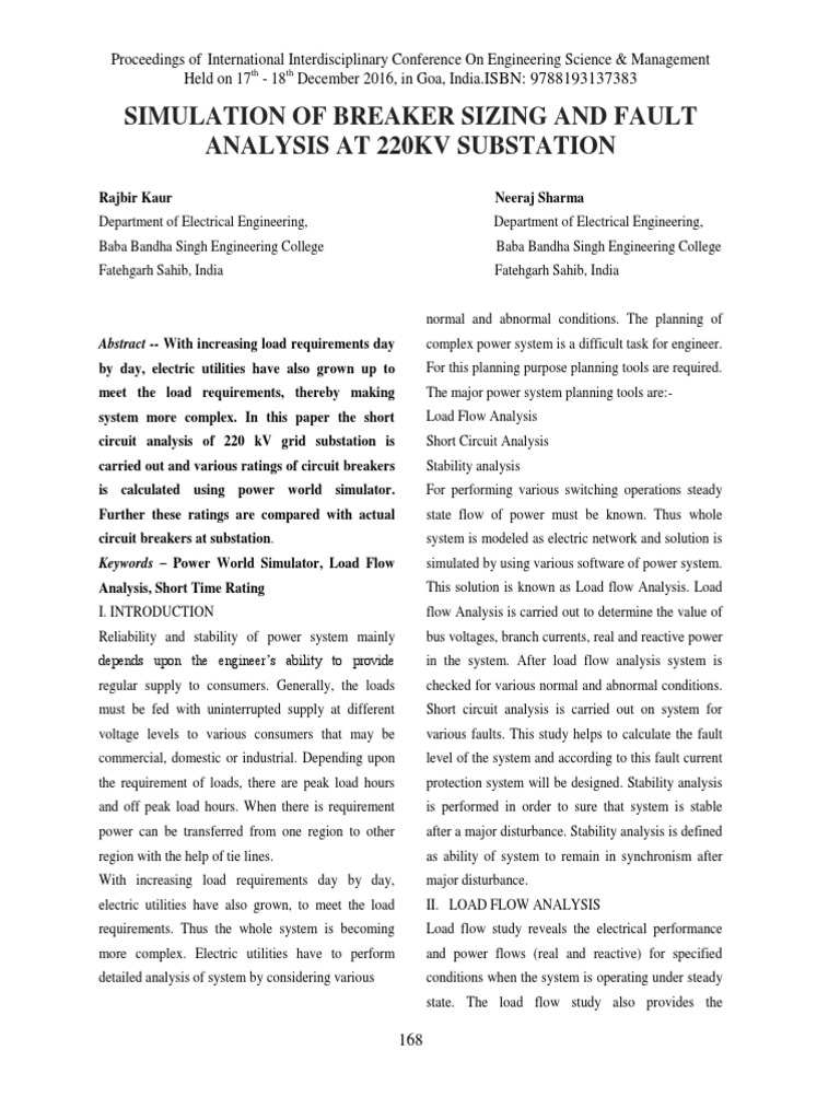 Research Paper | Electric Power System | Electrical Substation
