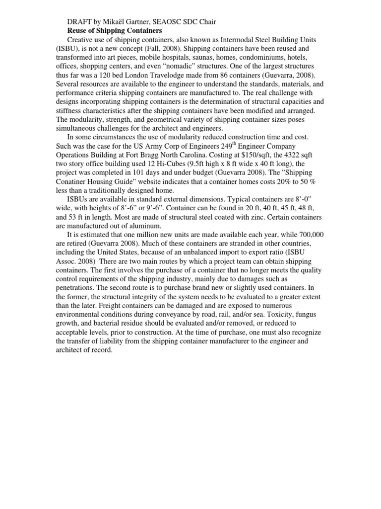 Shipping Container Reuse Guide | PDF | Cargo | Containerization