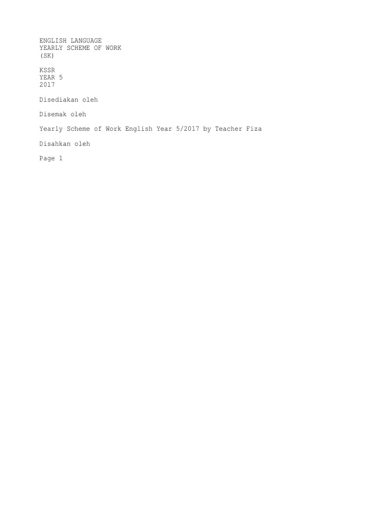 RPT Bi Year 5 | PDF | English Language | Reading (Process)