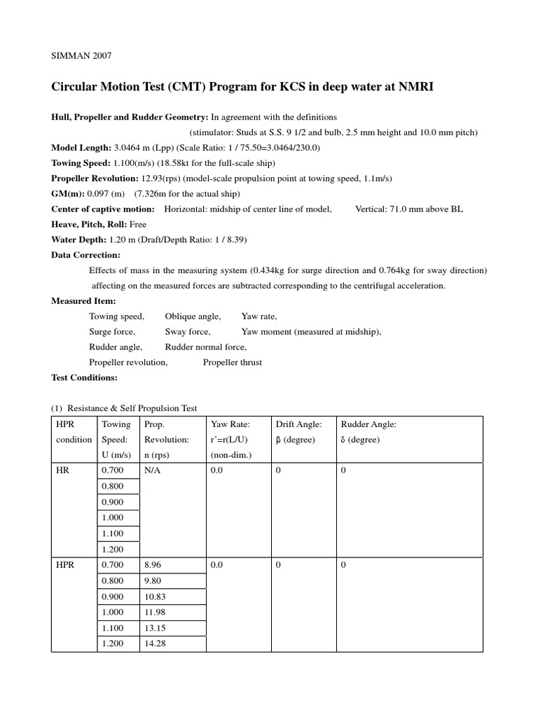 Kcs CMT Nmri Test Prog | PDF | Flight Dynamics (Fixed Wing Aircraft ...