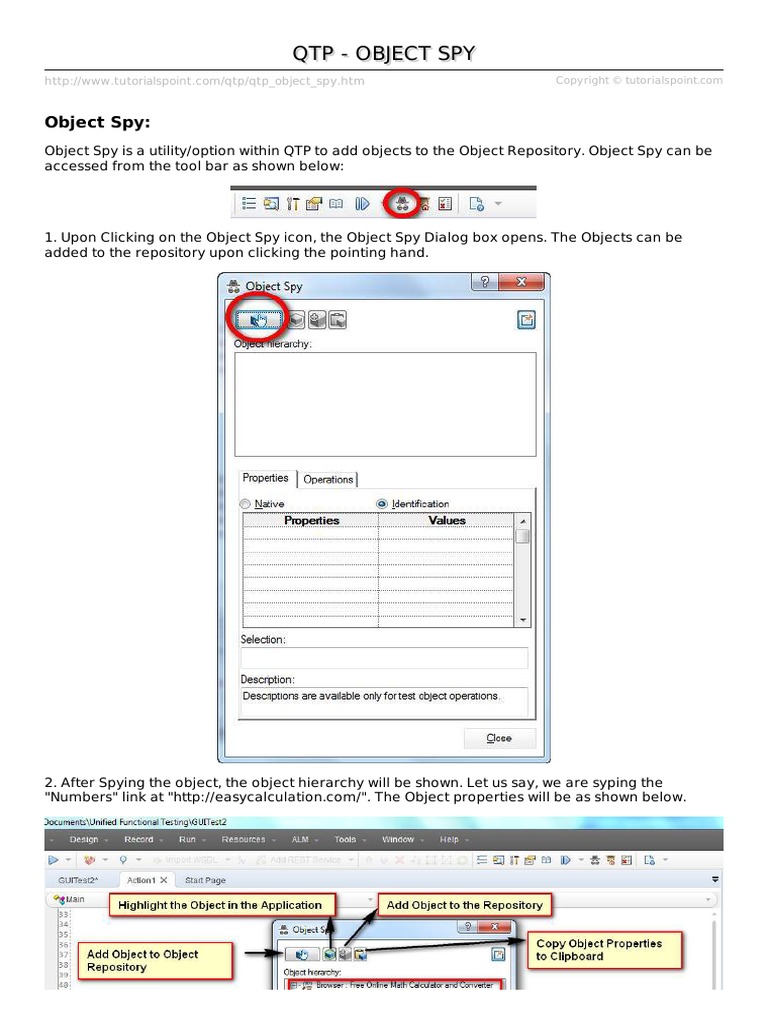 QTP Object Spy PDF | PDF