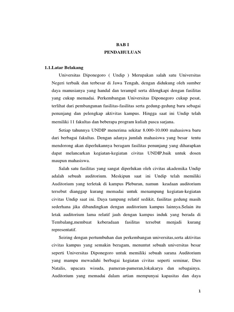 Perencanaan Auditorium Universitas Diponegoro | PDF | Seni
