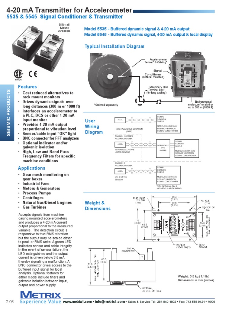 Data Sheet Metrix 5535 5545 | Accelerometer | Signal (Electrical ...