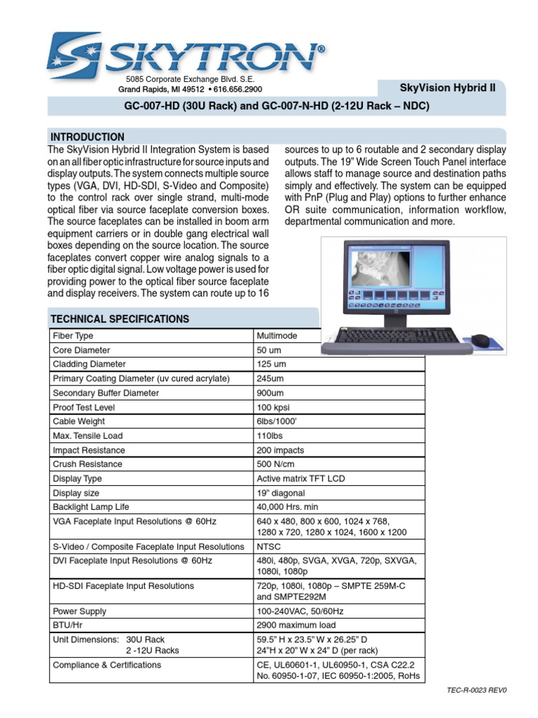 Gc-007-Hd (30U Rack) and Gc-007-N-Hd (2-12U Rack - NDC) Skyvision ...