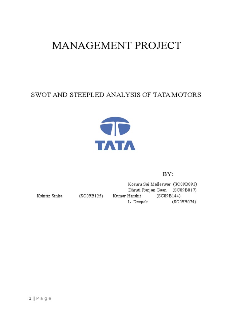 Tata Motors: SWOT & STEEPLED Analysis | PDF | Economies | Business