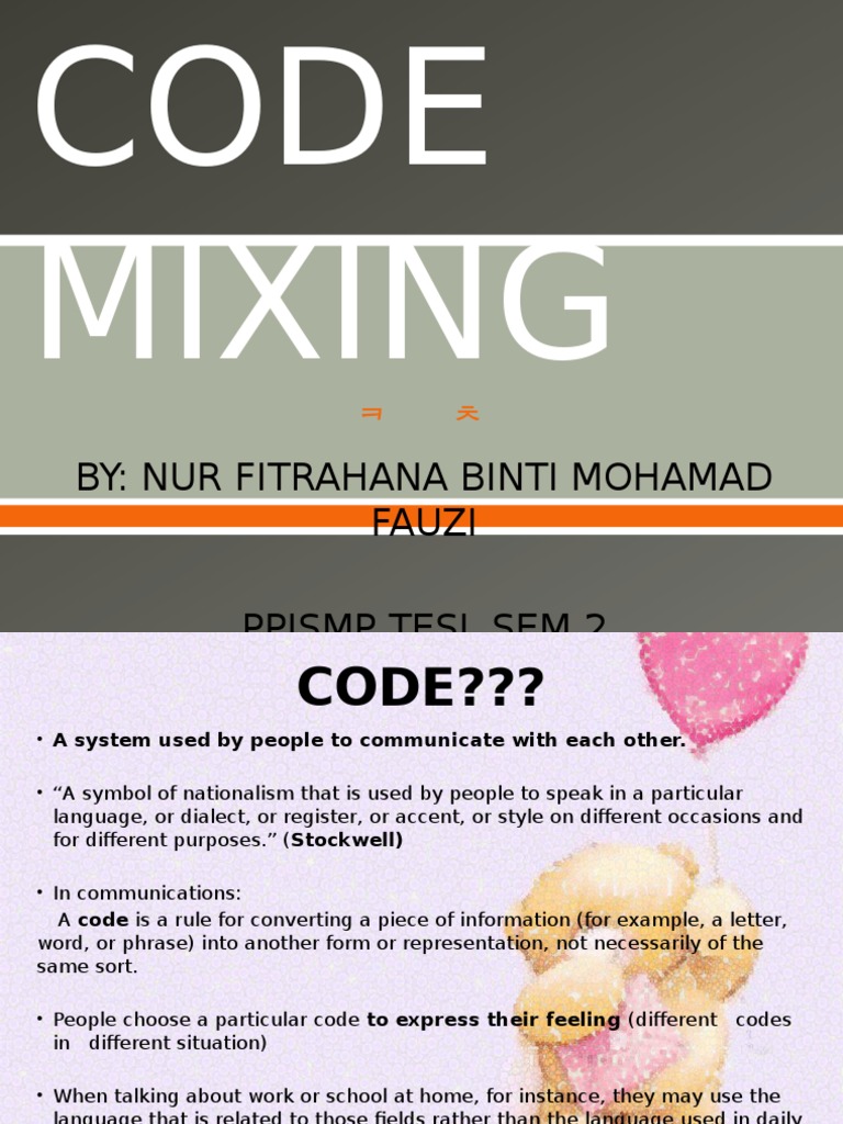 Code MIXING AND CODE SWITCHING | PDF | Linguistic Morphology ...