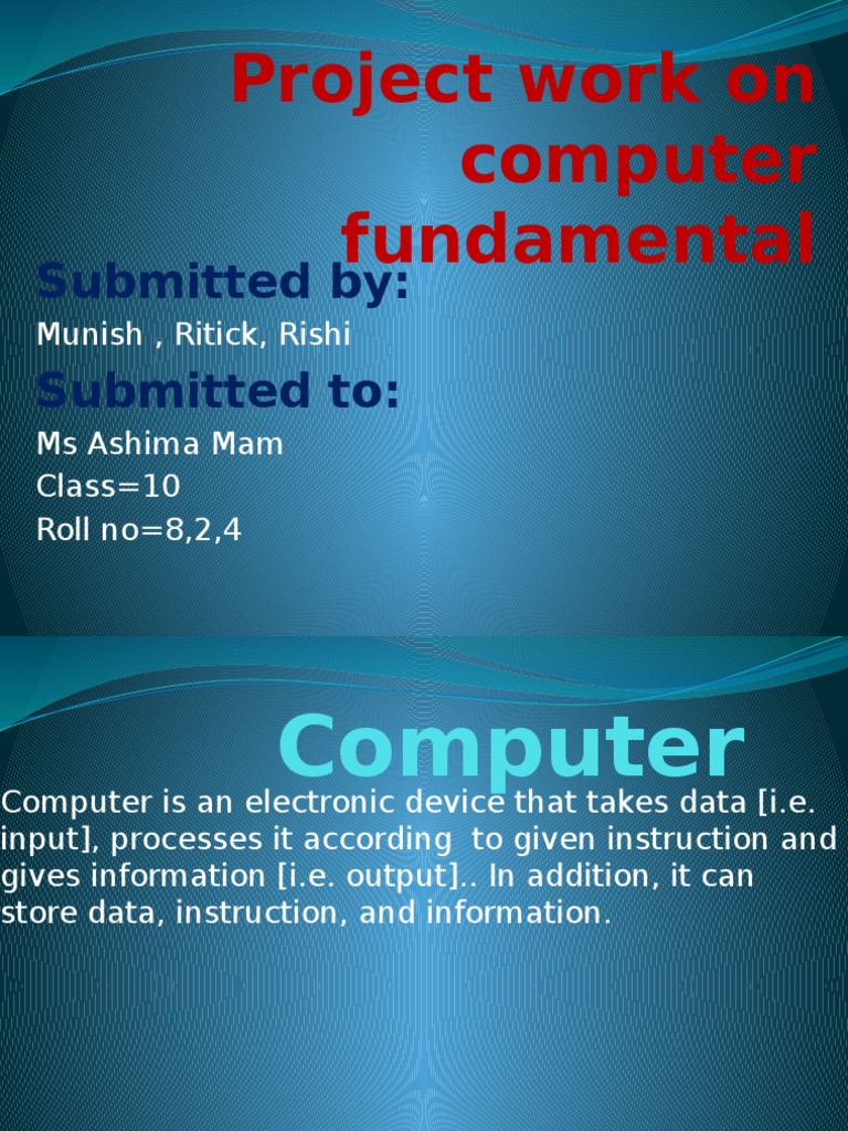 Computer Fundamentals Project Report | PDF | Computer Hardware | Input/Output