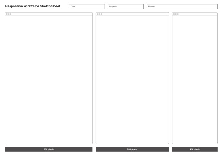 A4 - Responsive Wireframe Sketch Sheet | PDF