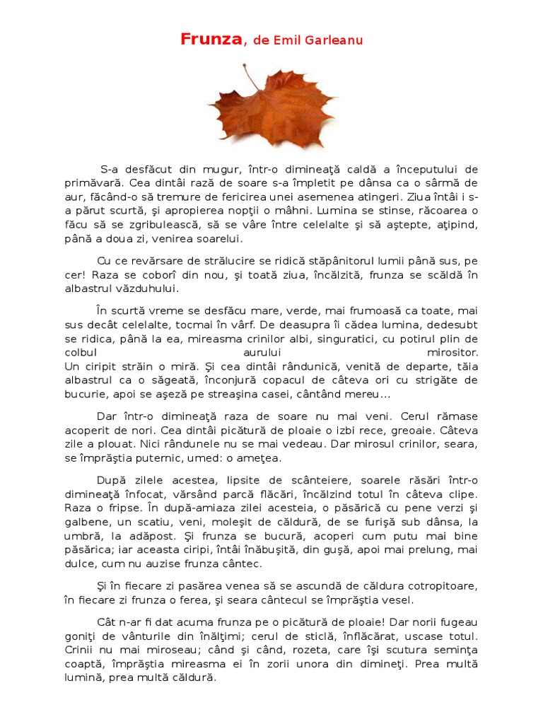 Frunza de Emil Garleanu