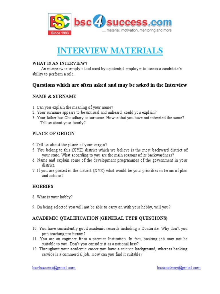 Interview PDF | PDF