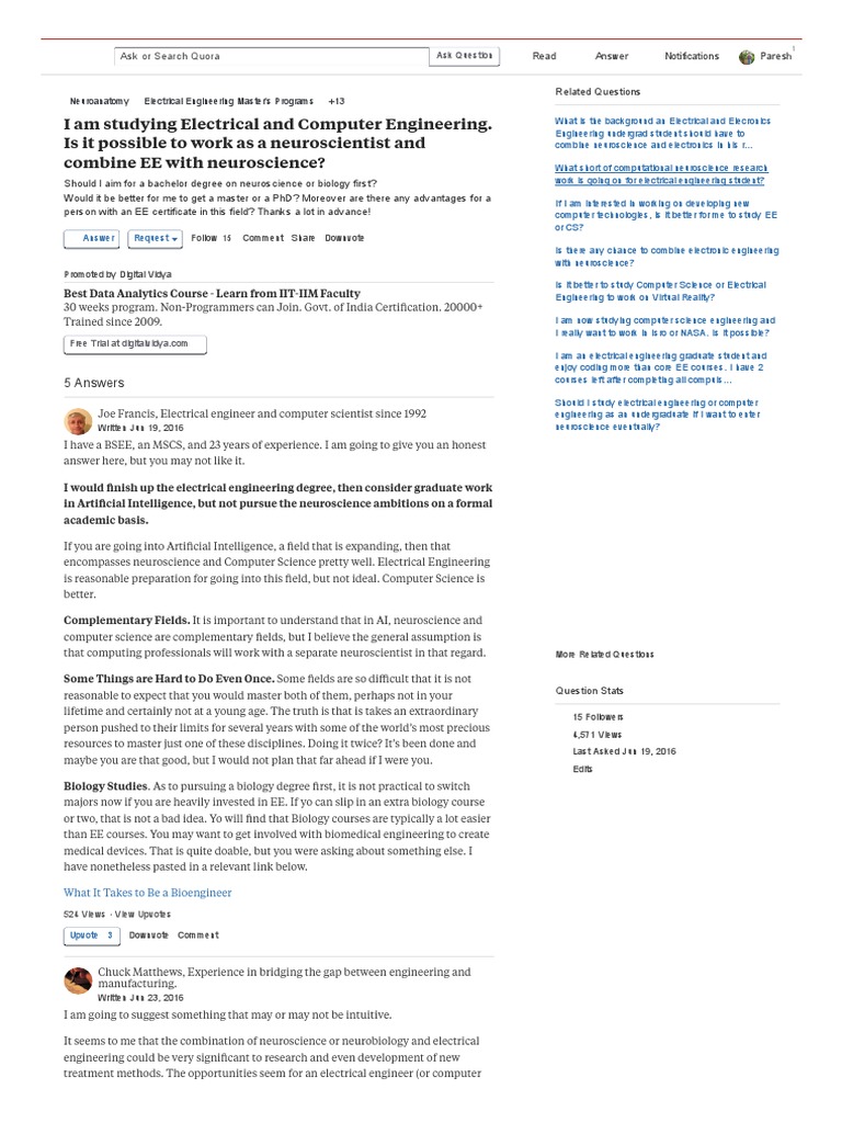 1) I Am Studying Electrical and Computer Engineering | PDF | Electrical Engineering | Neuroscience